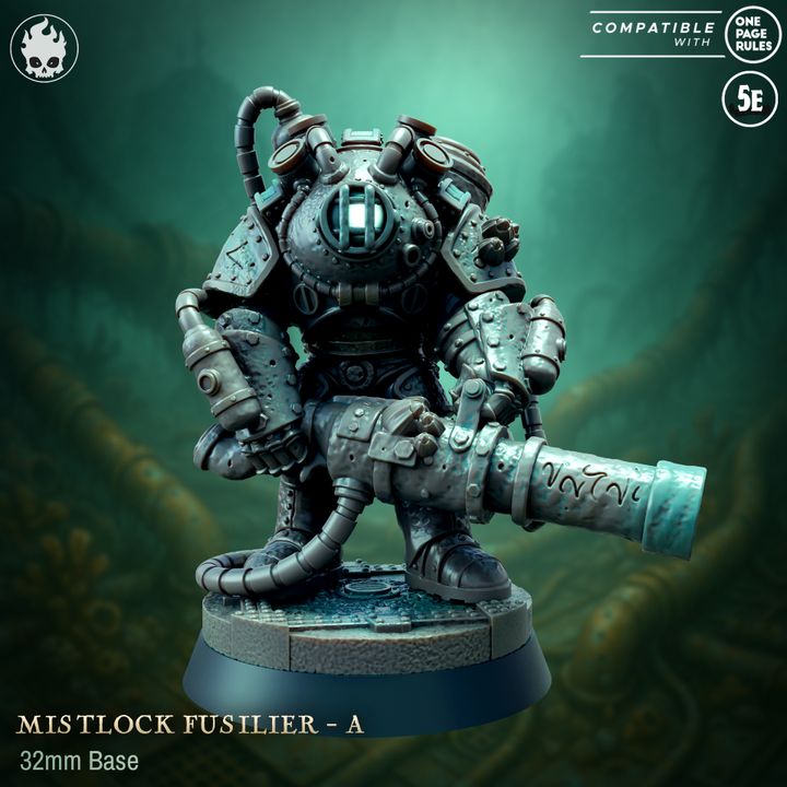 3D Printable Mistlock Fusiliers - Presupported by Fleshcraft Studio